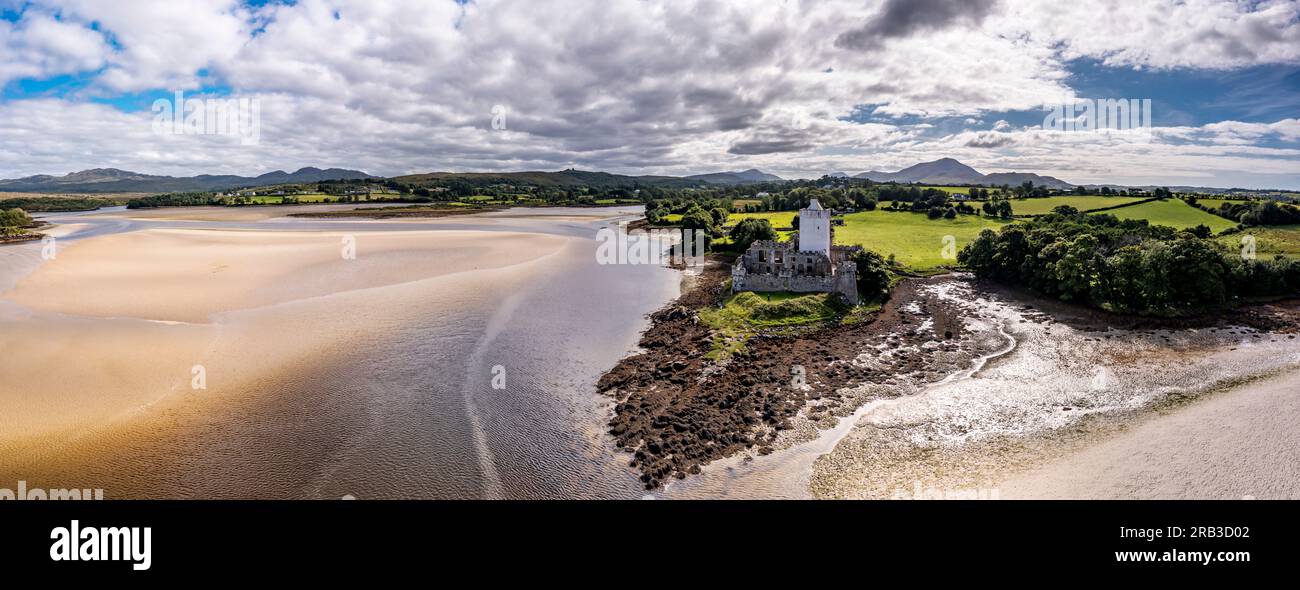 Aerial view of Castle Dow and Sheephaven Bay in Creeslough - County ...