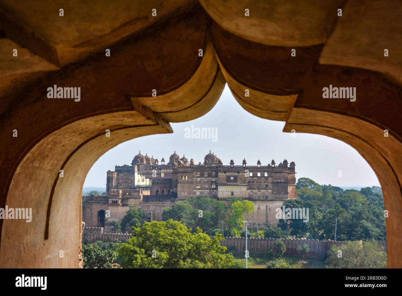 View of Orchha Fort complex at Orchha in Madhya Pradesh, India Stock ...