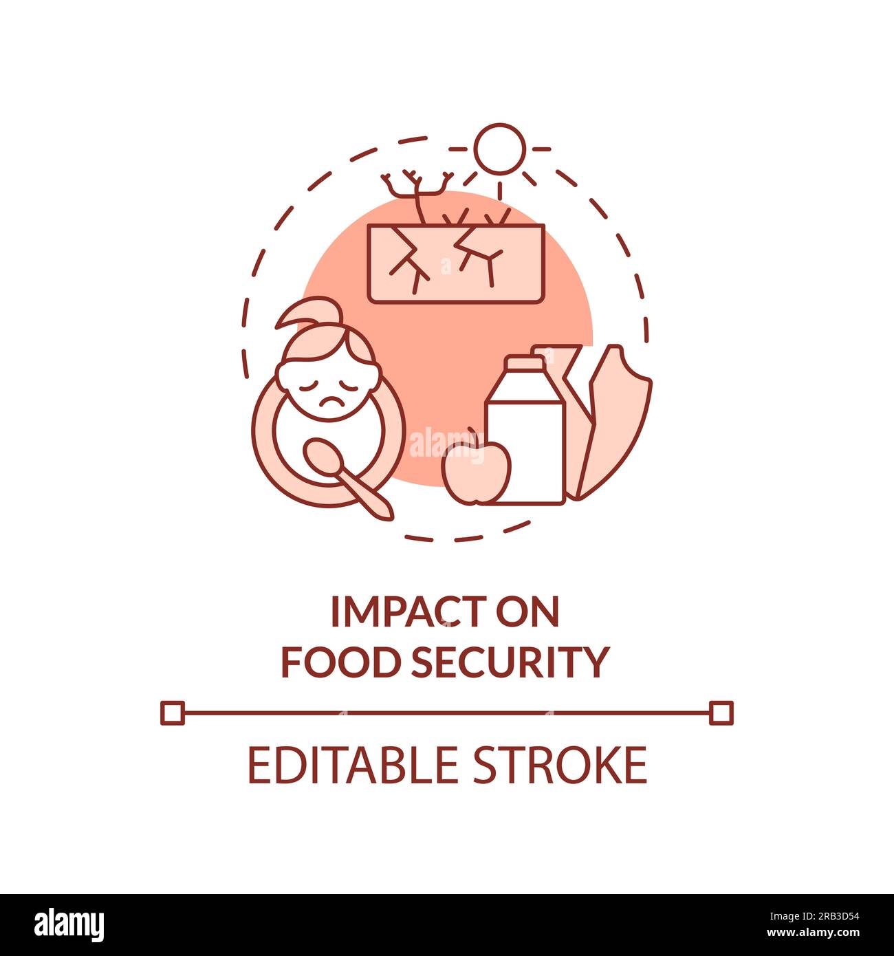 Impact on food security icon heatflation concept Stock Vector Image ...