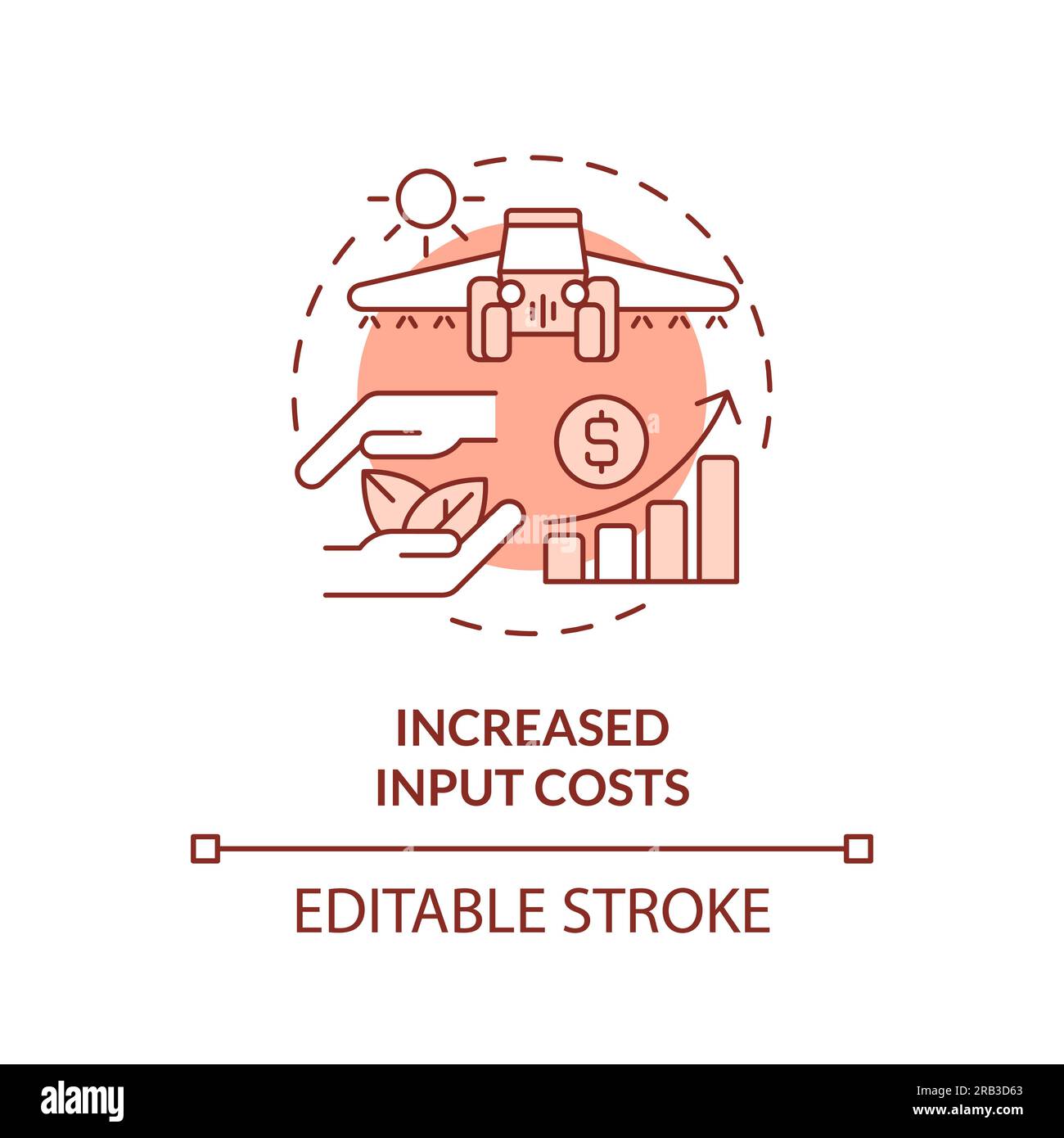 Customizable increased input costs icon heatflation concept Stock ...