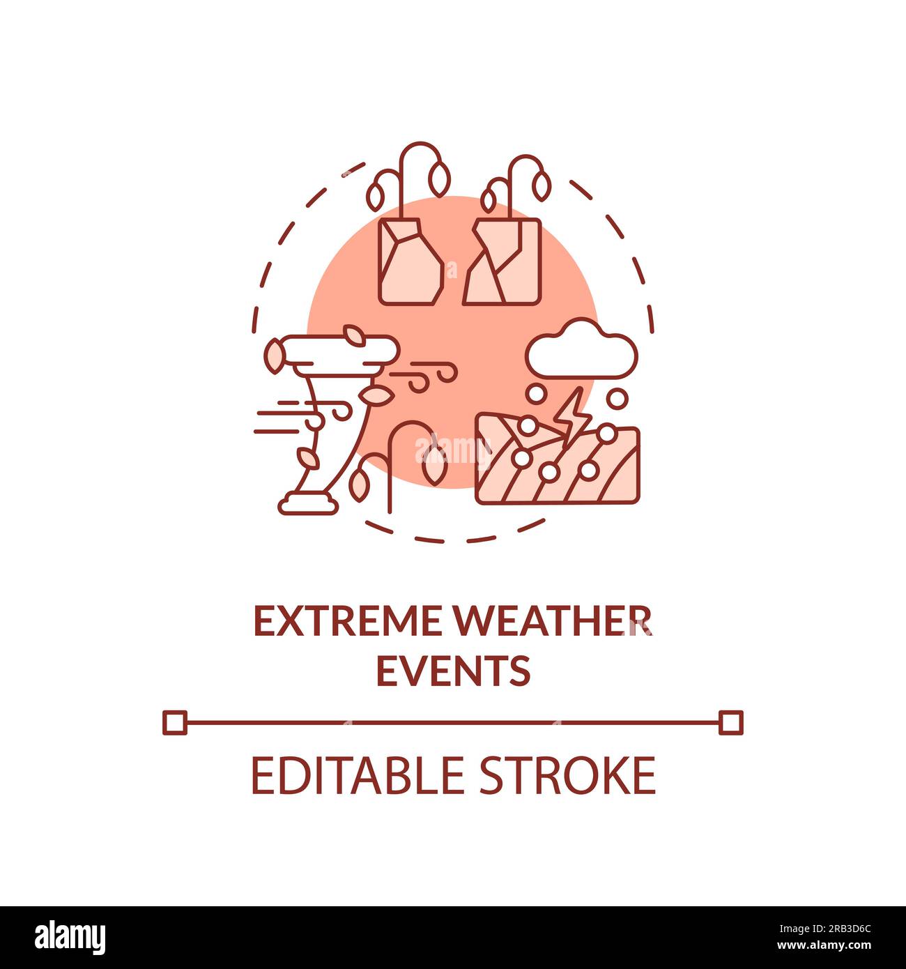Customizable extreme weather events icon heatflation concept Stock ...