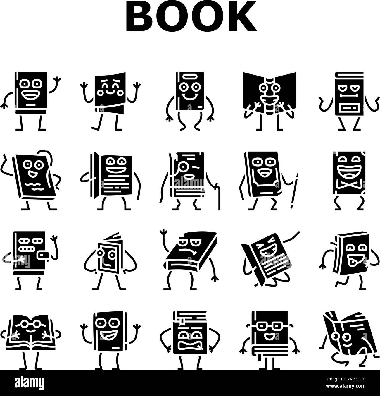 book character education library icons set vector Stock Vector Image ...