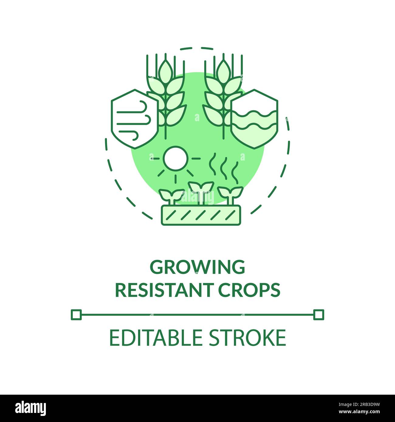 Growing resistant crops icon heatflation concept Stock Vector Image ...