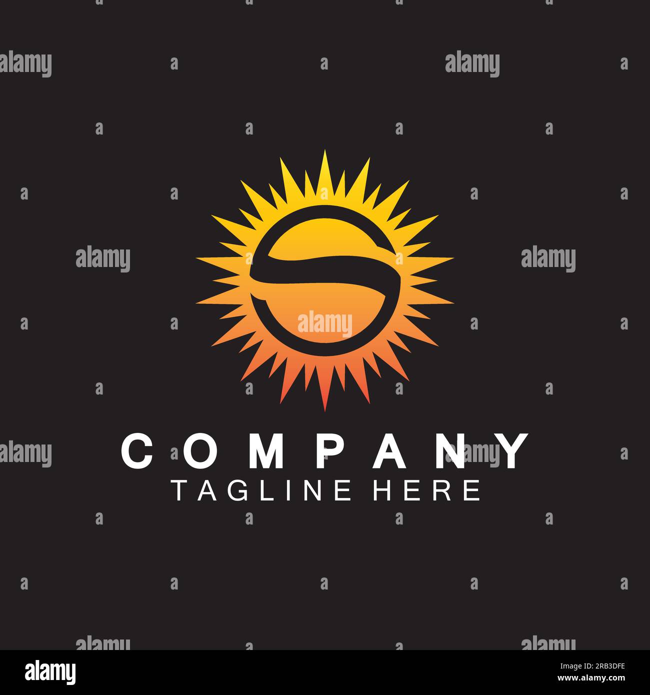 Letter S icon with Sun rays for Sun logo vector design template Stock ...