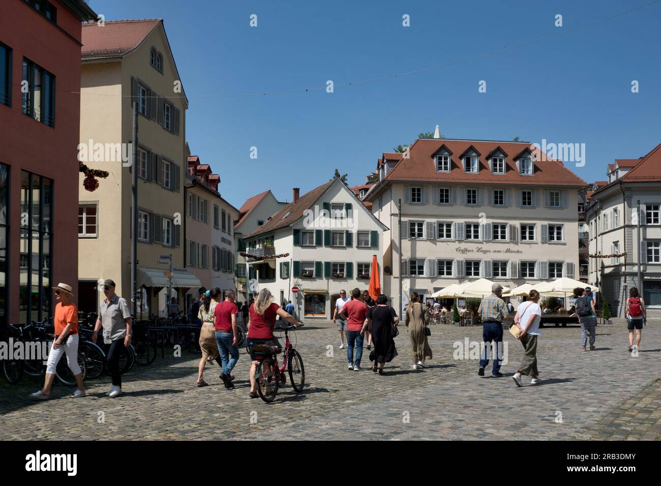 Constance, Germany: Münsterplatz. Street scene behind the cathedral in ...