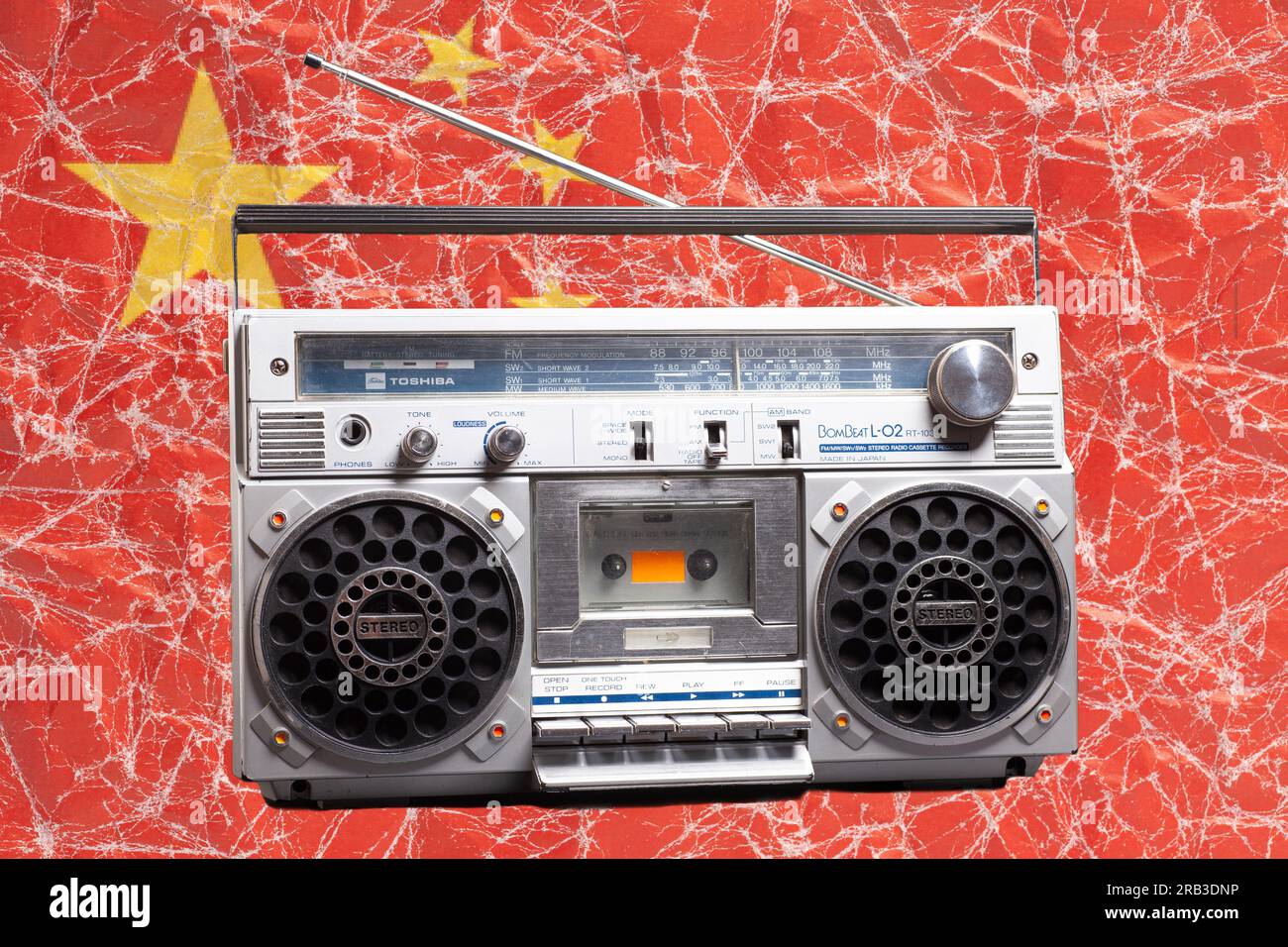 Toshiba RT-103S bombeat L-02 stereo radio cassette recorder against the ...