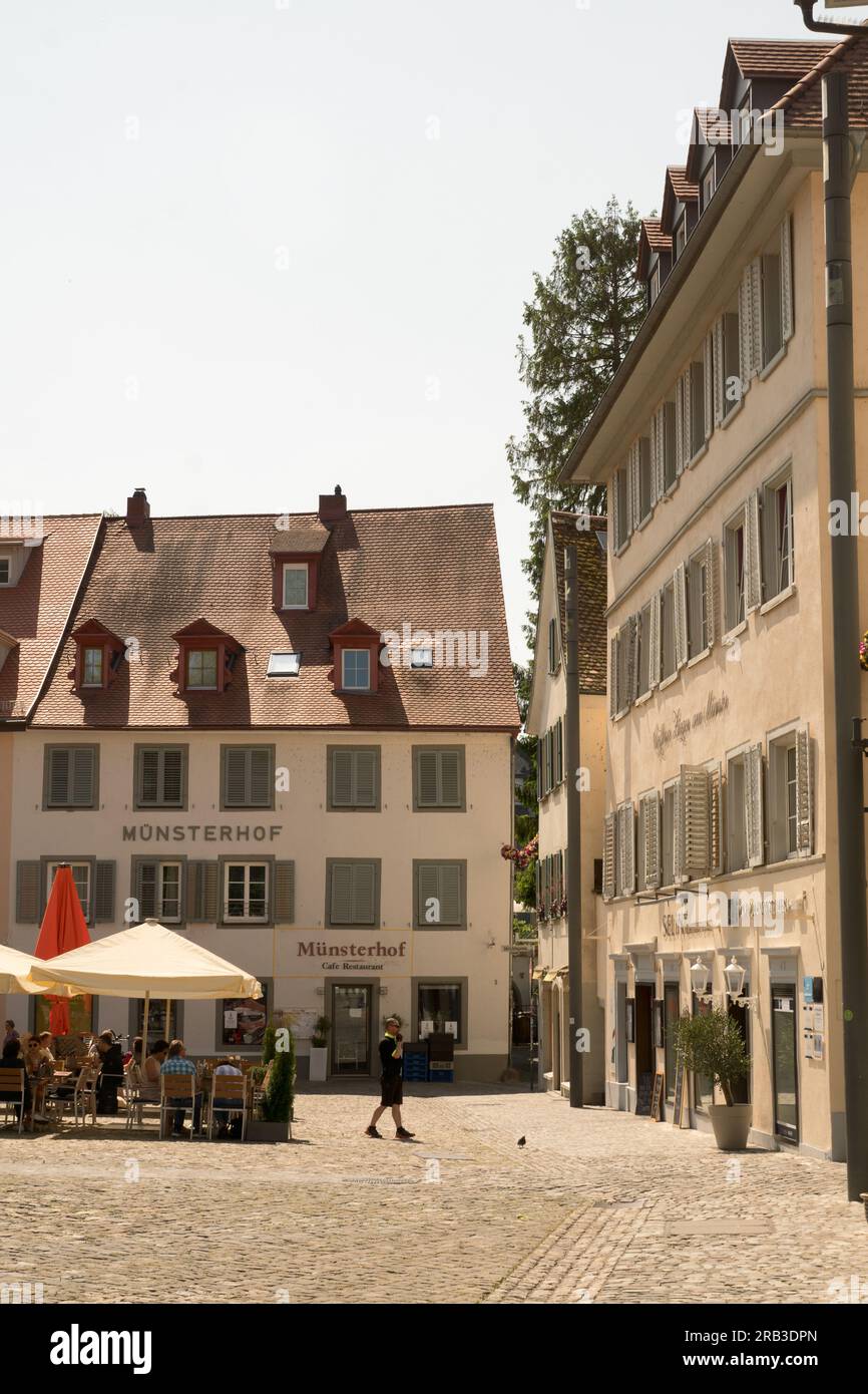 Constance, Germany: Münsterplatz. Street scene behind the cathedral in ...