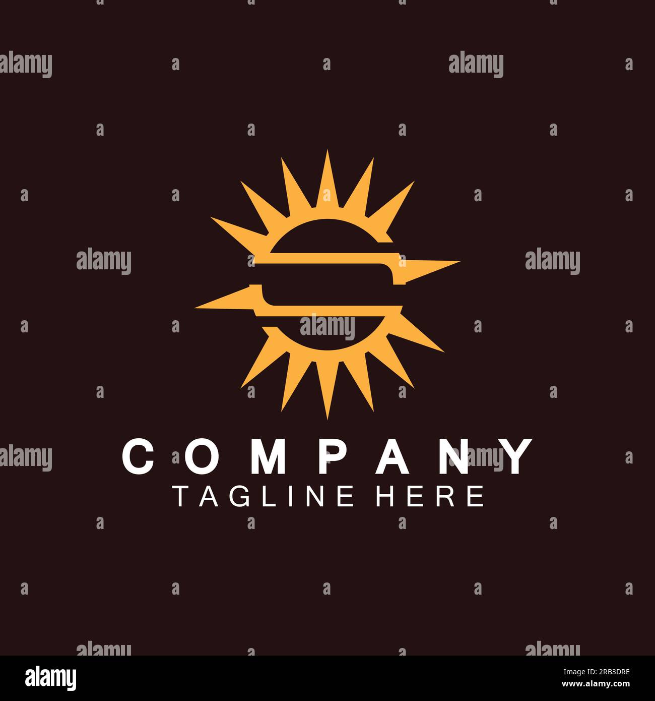 Letter S icon with Sun rays for Sun logo vector design template Stock ...