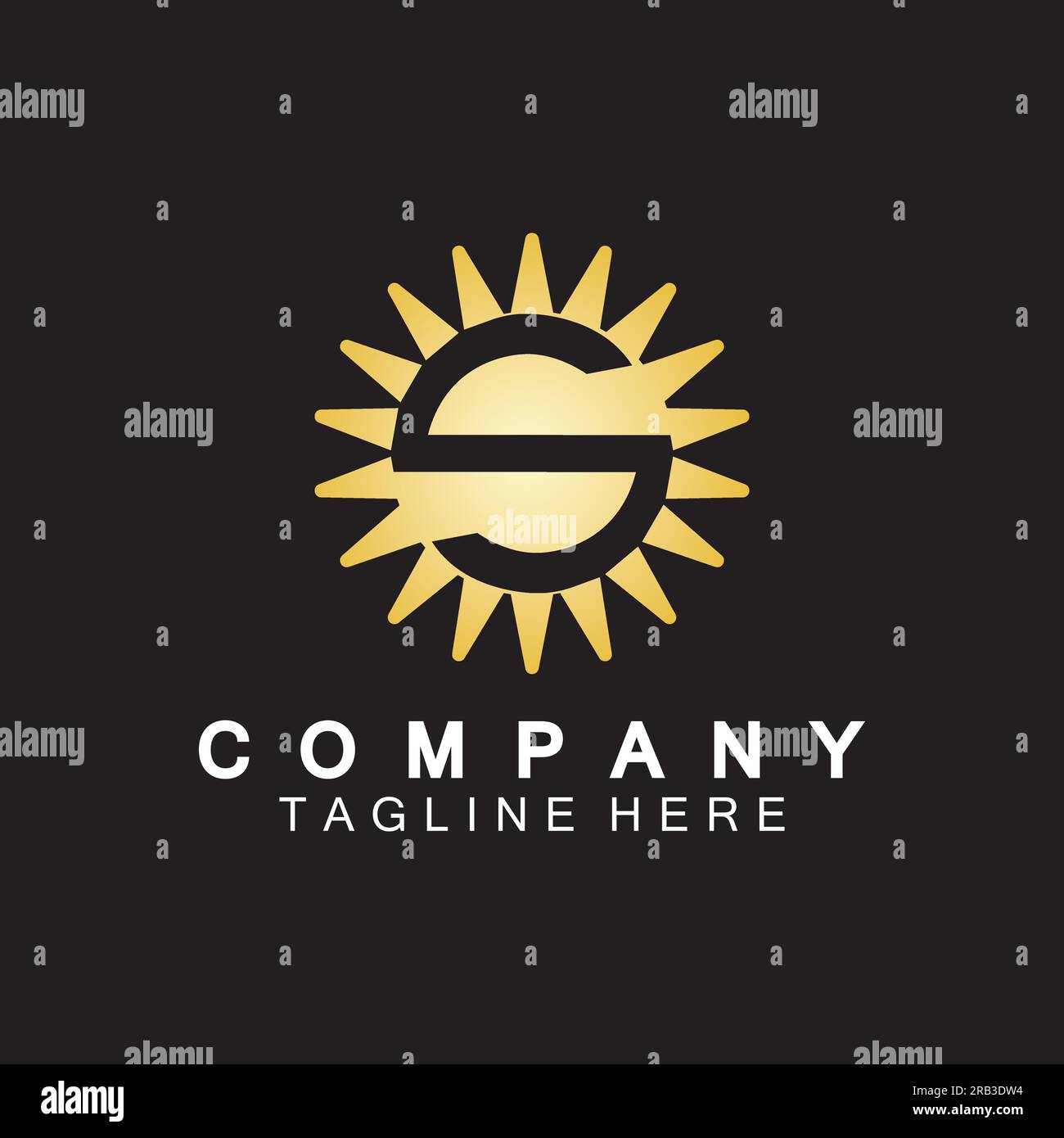 Letter S icon with Sun rays for Sun logo vector design template Stock ...