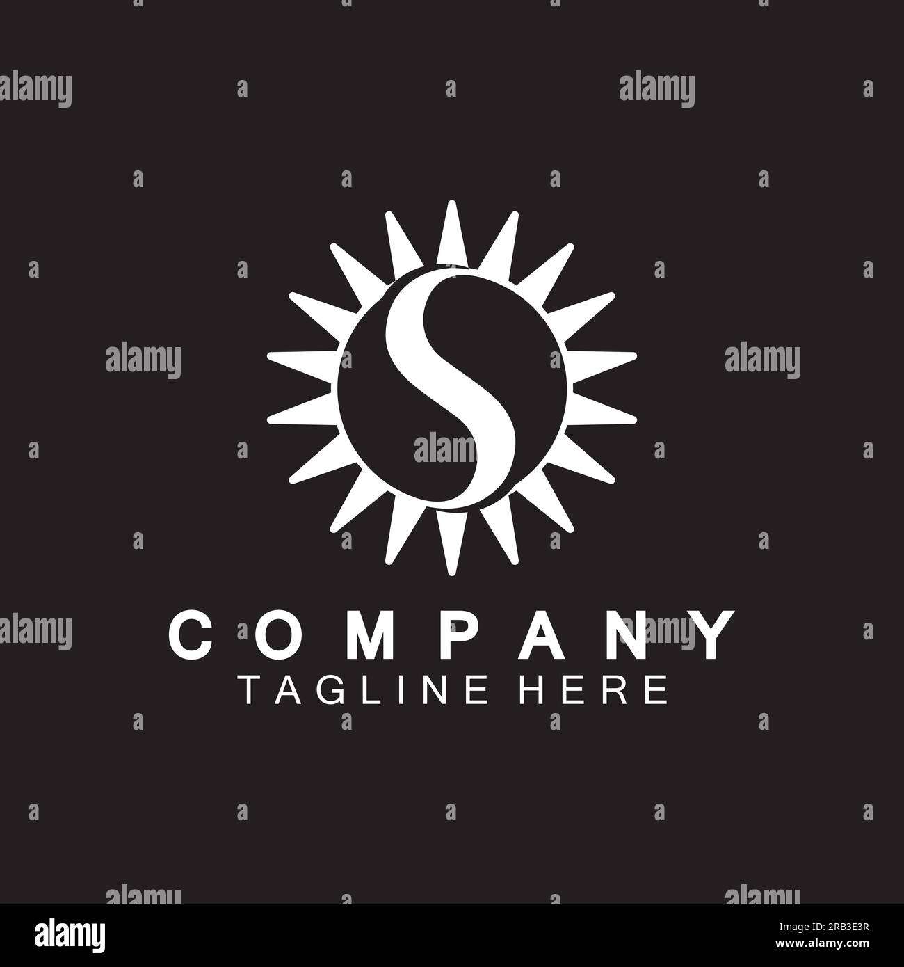 Letter sun logo logotype vector Black and White Stock Photos & Images ...