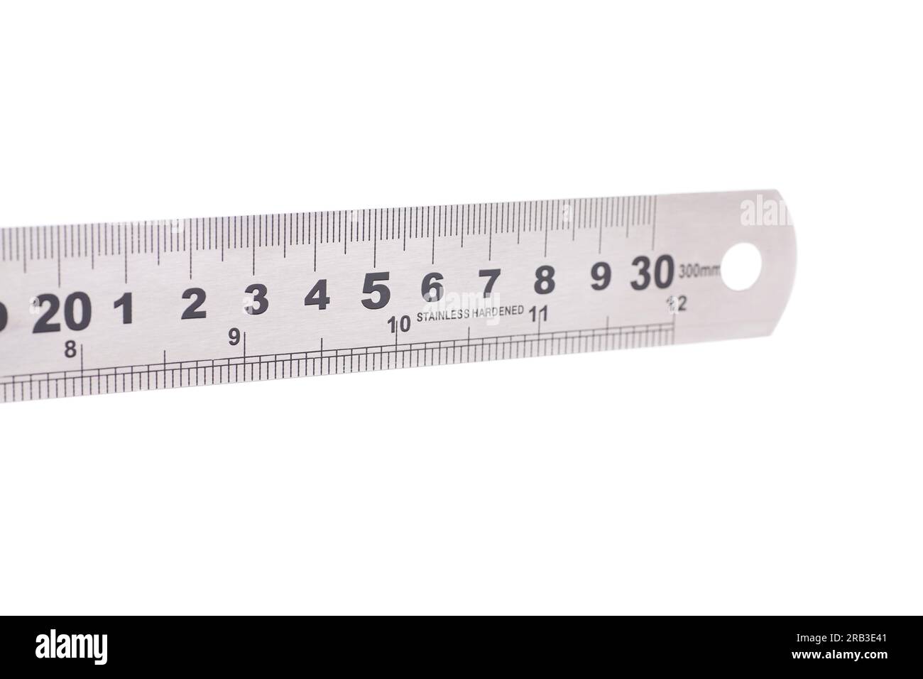 Metal Ruler isolated on white background Stock Photo - Alamy