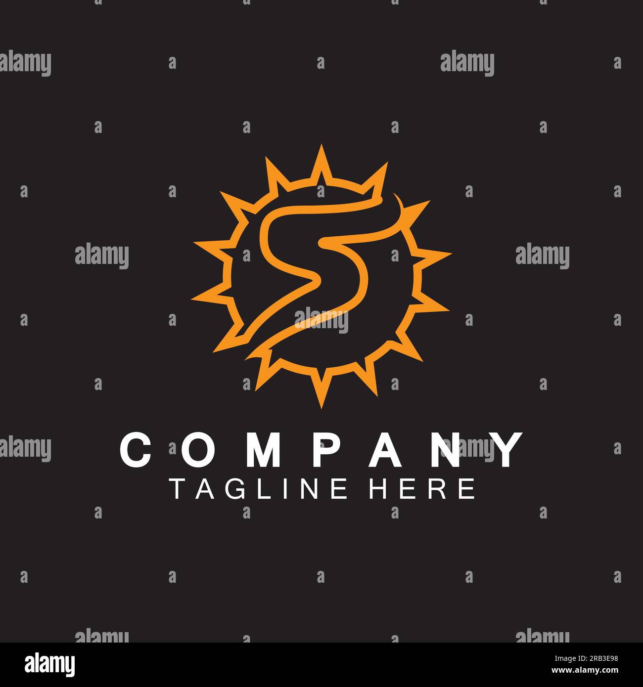 Letter S icon with Sun rays for Sun logo vector design template Stock ...