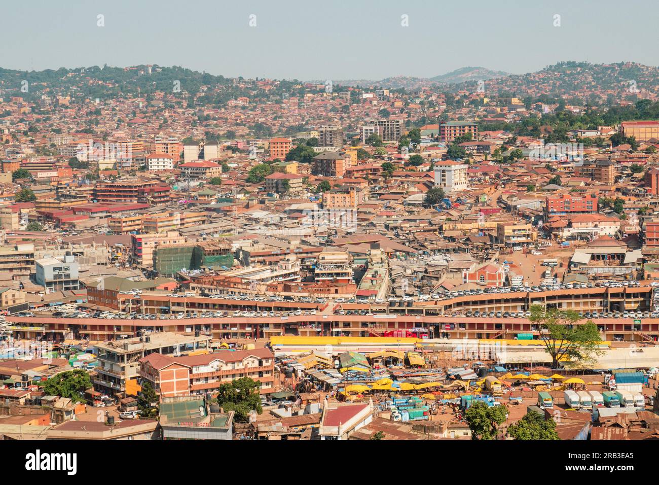 Aerial view of Kampala Town seen from Gaddaffi National Mosque in ...