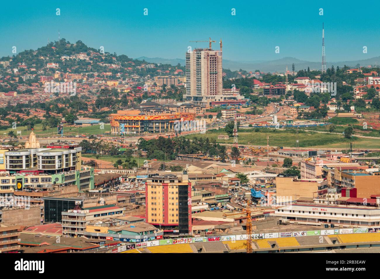 Aerial view of Kampala Town seen from Gaddaffi National Mosque in ...