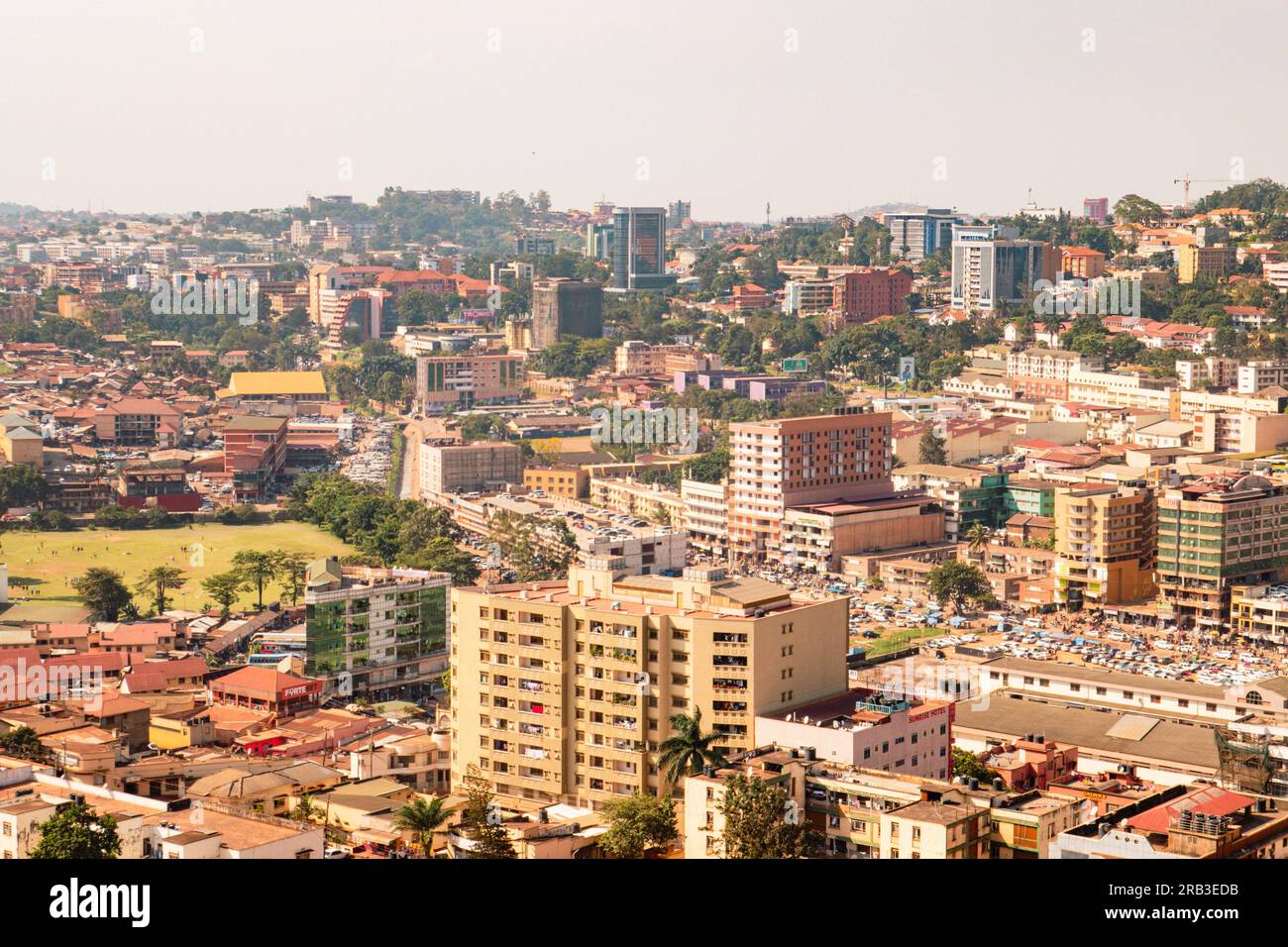 Aerial view of Kampala Town seen from Gaddaffi National Mosque in ...