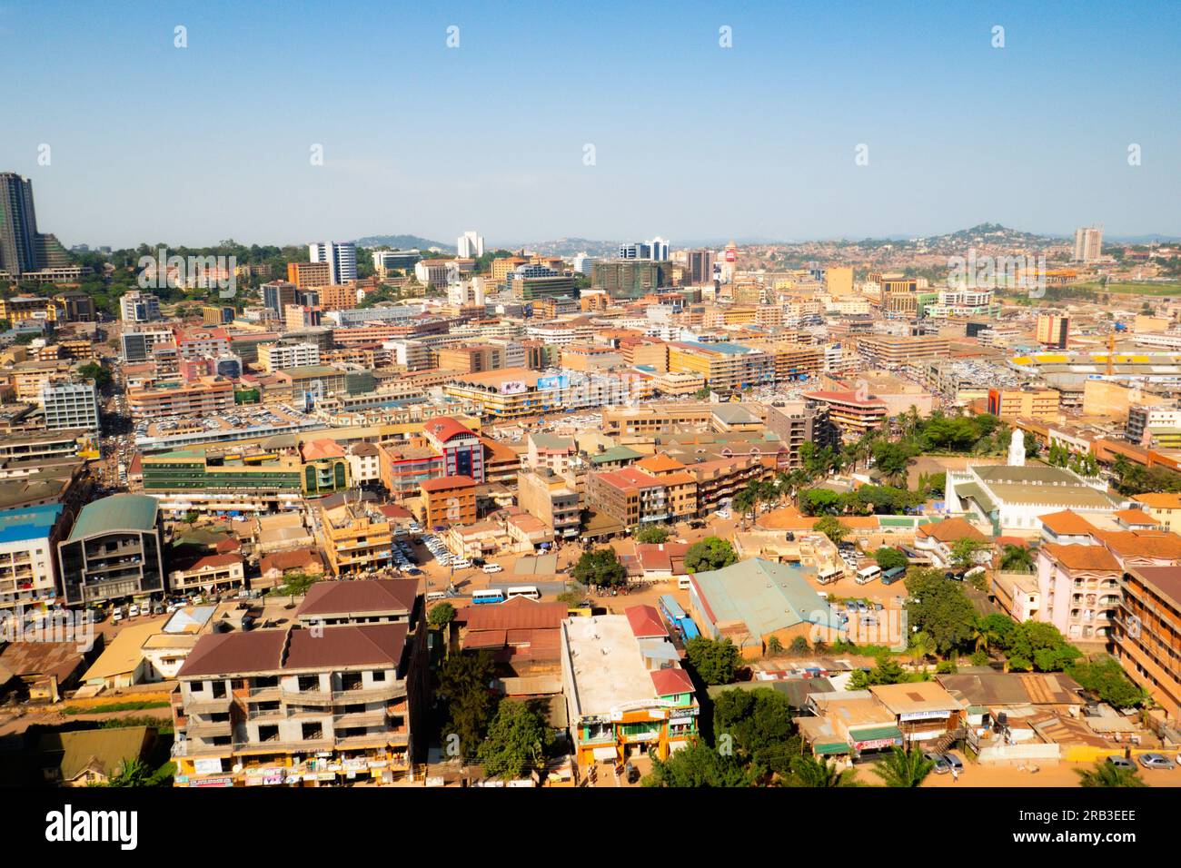 Aerial view of Kampala Town seen from Gaddaffi National Mosque in ...
