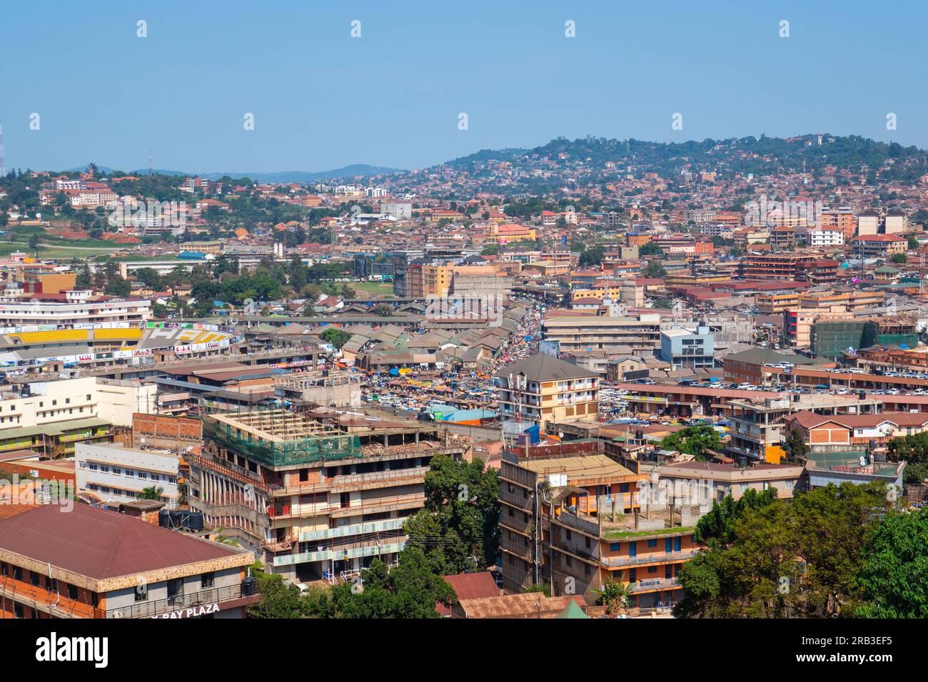 Aerial view of Kampala Town seen from Gaddaffi National Mosque in ...