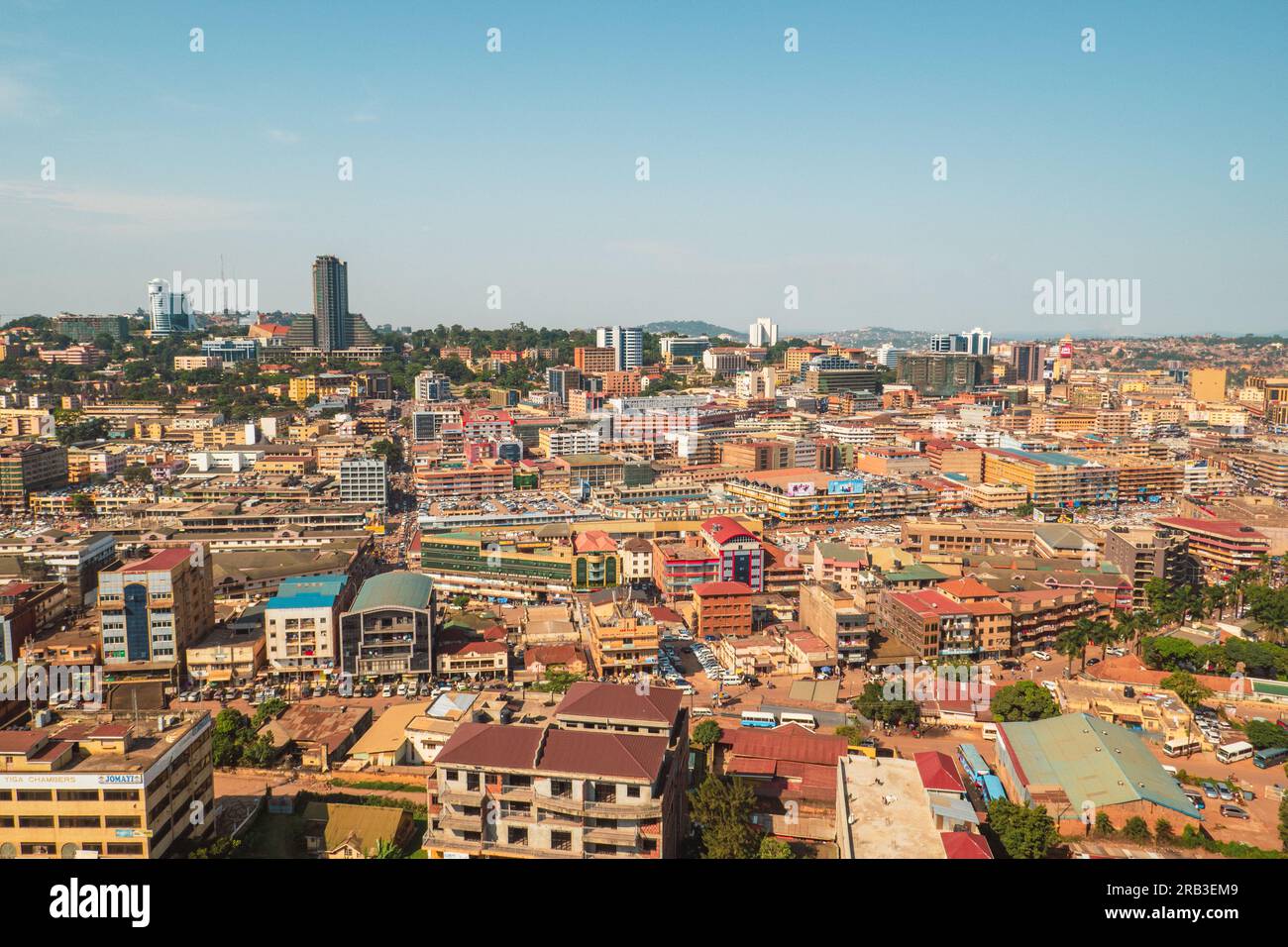 Aerial view of Kampala Town seen from Gaddaffi National Mosque in ...
