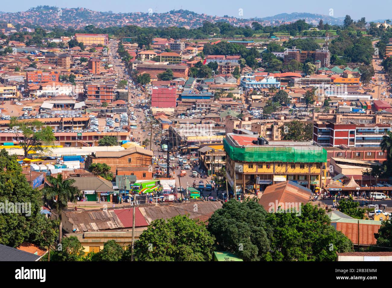 Aerial view of Kampala Town seen from Gaddaffi National Mosque in ...