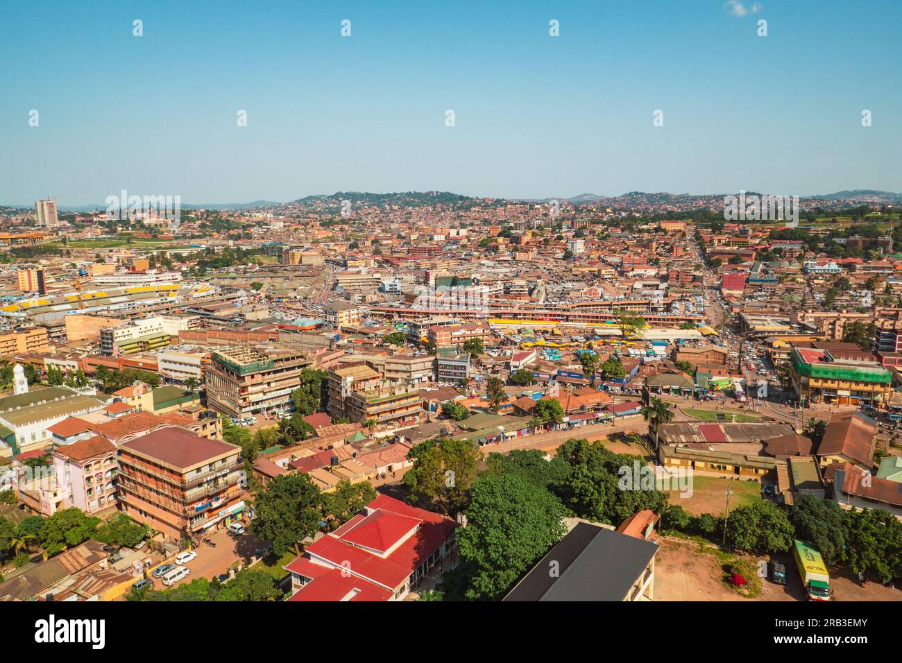 Aerial view of Kampala Town seen from Gaddaffi National Mosque in ...