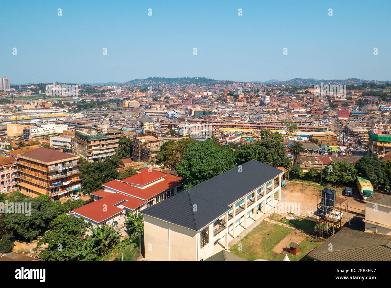 Aerial view of Kampala Town seen from Gaddaffi National Mosque in ...