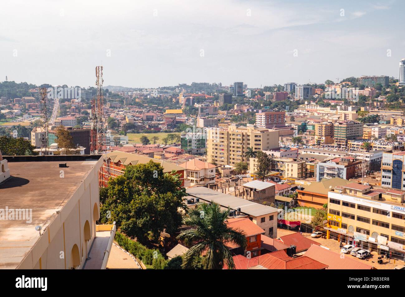 Aerial view of Kampala Town seen from Gaddaffi National Mosque in ...