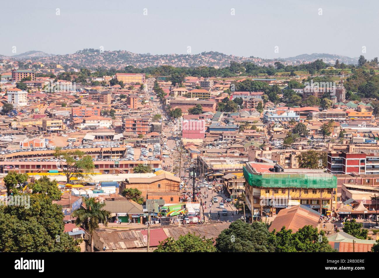 Aerial view of Kampala Town seen from Gaddaffi National Mosque in ...