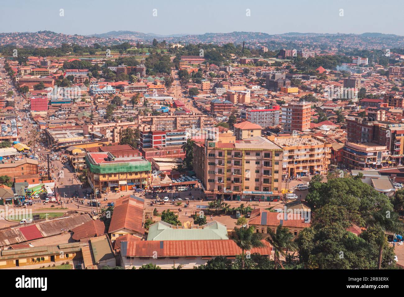 Aerial view of Kampala Town seen from Gaddaffi National Mosque in ...