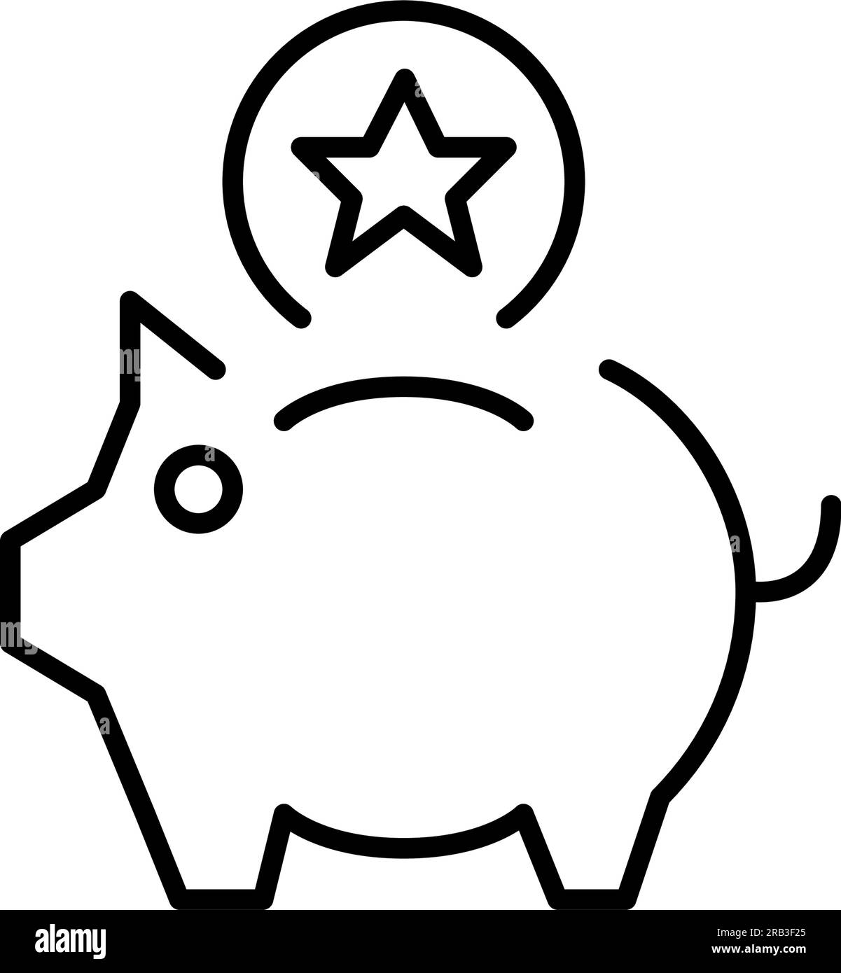 Saving up bonus points. Coins with stars on piggybank. Pixel perfect ...