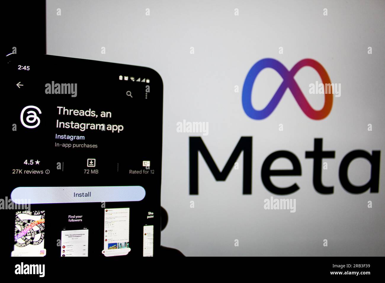 Bandung, West Java, Indonesia. 7th July, 2023. In this photo illustration, Threads logo seen ...