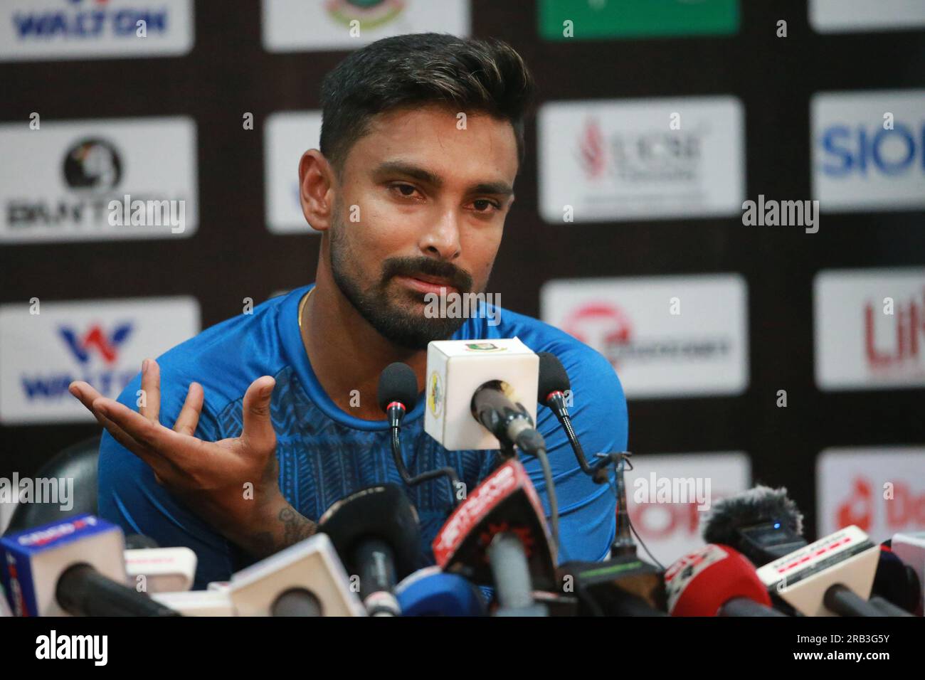 Litton Das, attends pre-match press conference as captain for ...