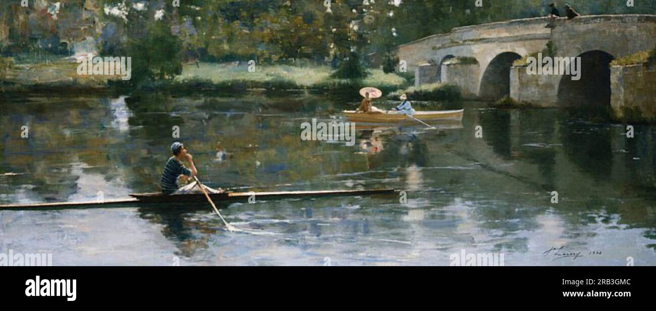 The Bridge at Grez 1883 by John Lavery Stock Photo - Alamy