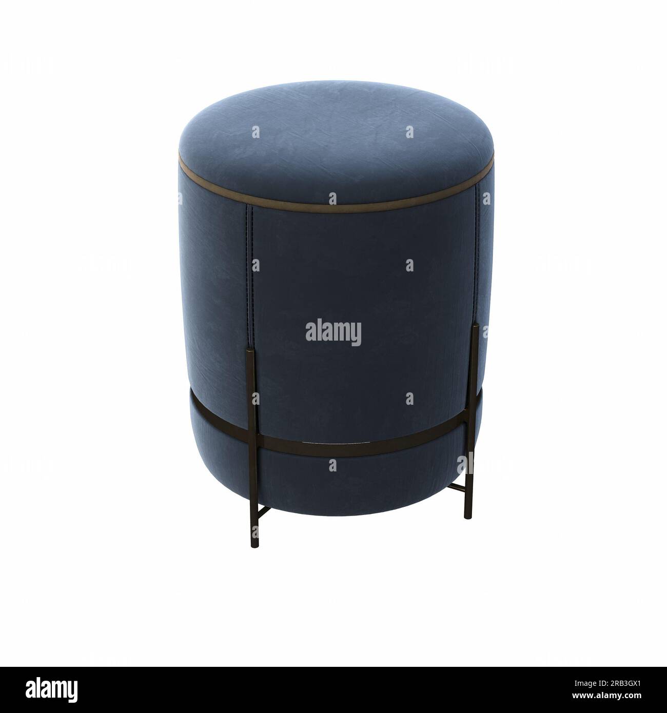 soft pouf isolated on white background, interior furniture, 3D ...