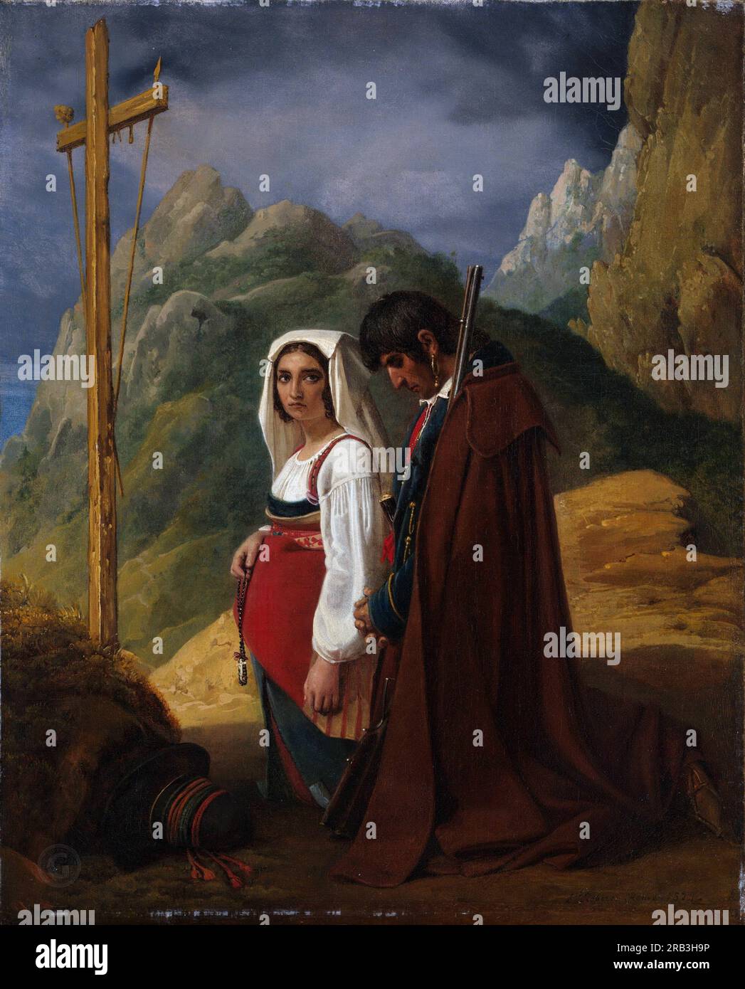 Léopold Robert - Brigand and His Wife in Prayer Léopold Robert: Swiss ...