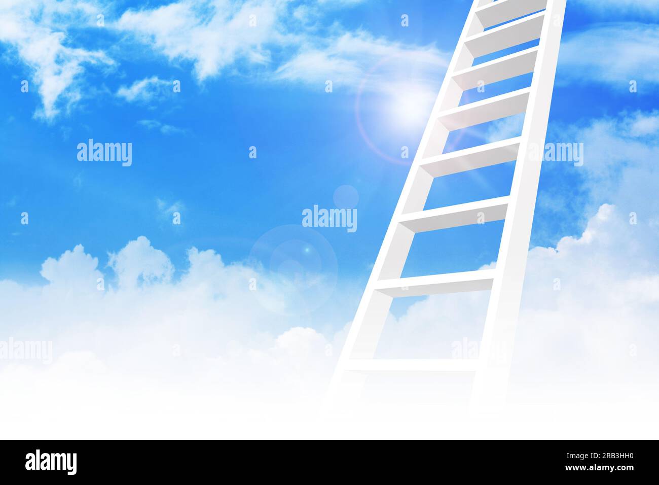 Ladder leading to bright sky, ladder to success concept Stock Photo - Alamy