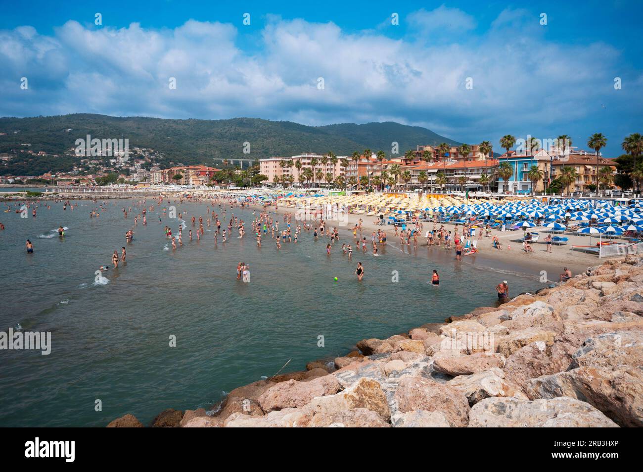 Italy, Liguria, Andora, Beach Stock Photo - Alamy