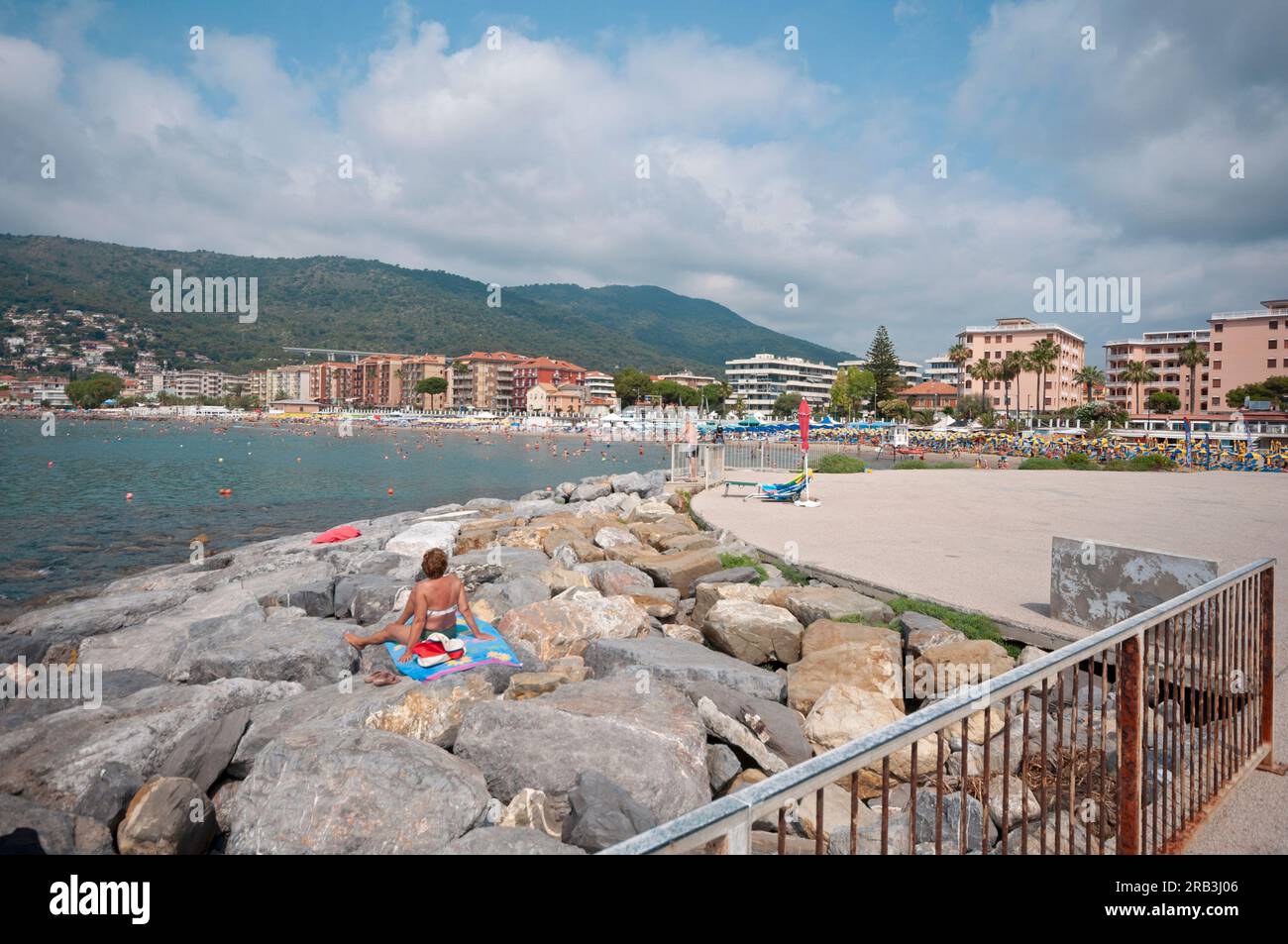 Italy, Liguria, Andora, Beach Stock Photo - Alamy