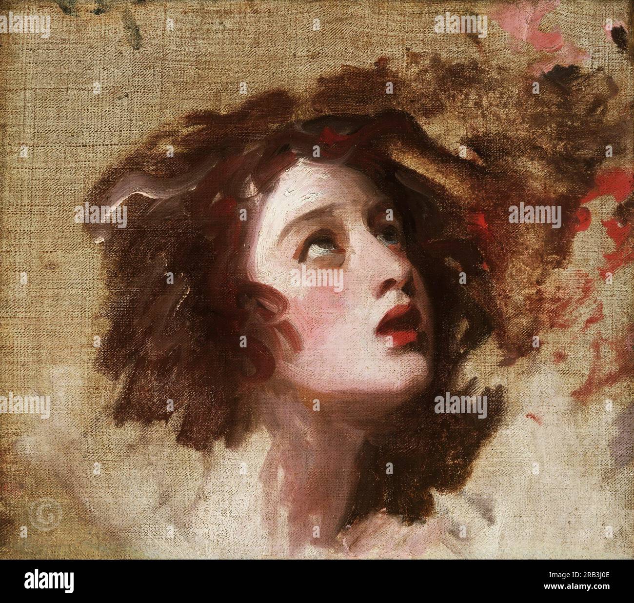 George Romney, English, 1734-1802 -- Portrait of Emma Hart as Miranda ...