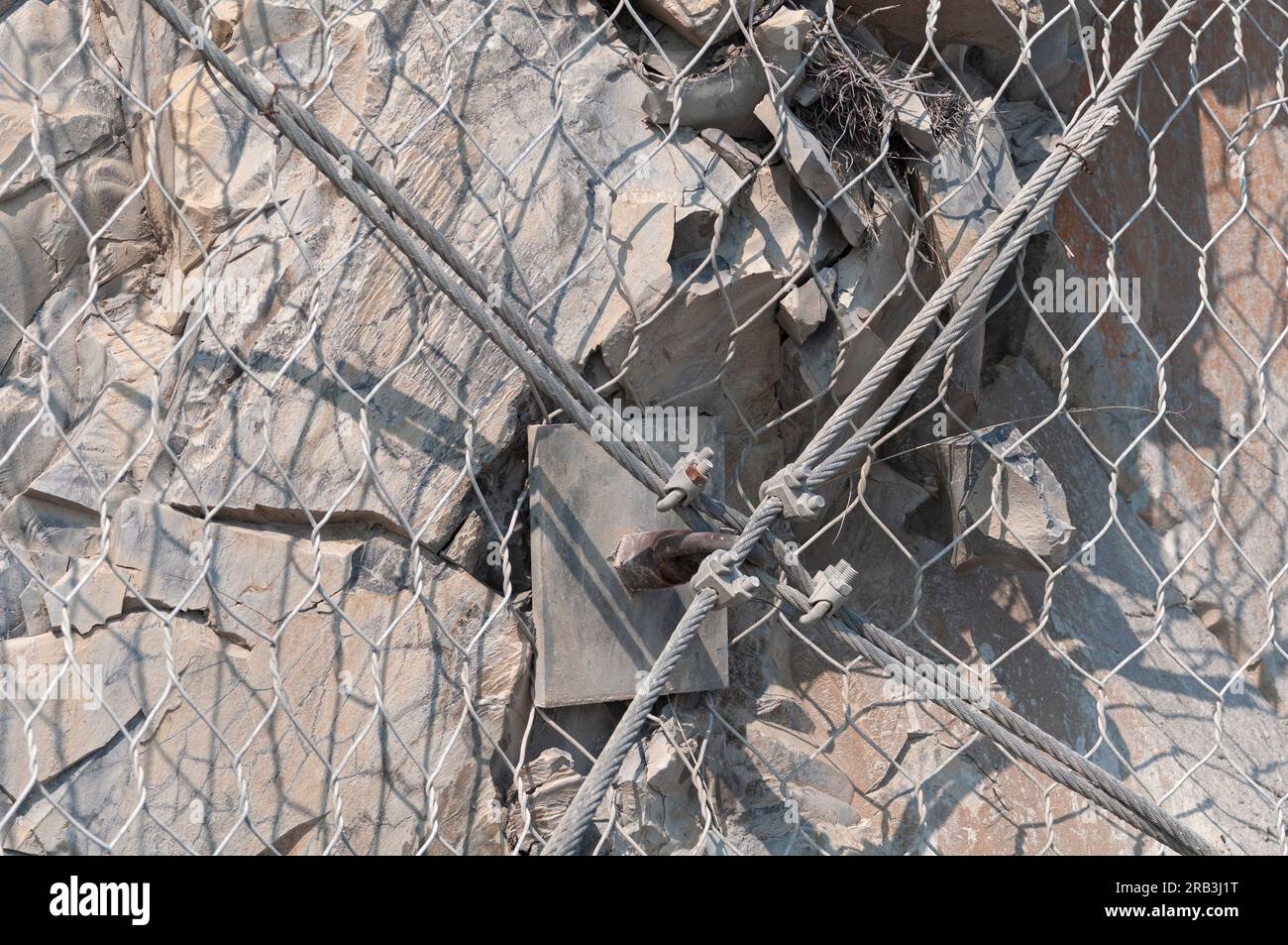 Metallic Net for Rocks Falling Protection Stock Photo - Alamy