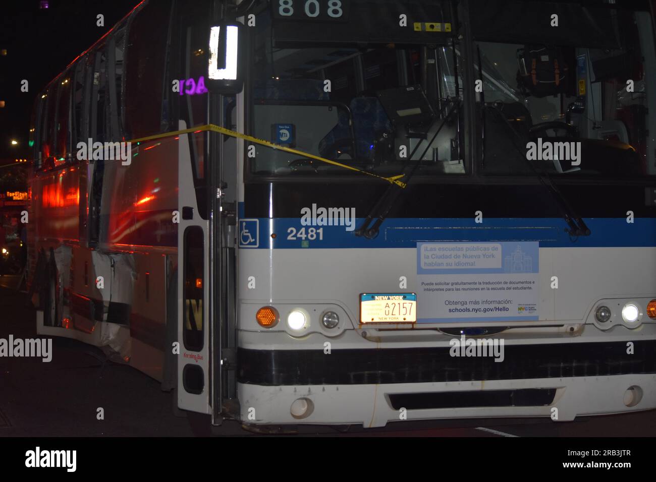 Manhattan, United States. 06th July, 2023. MTA bus damaged in the ...