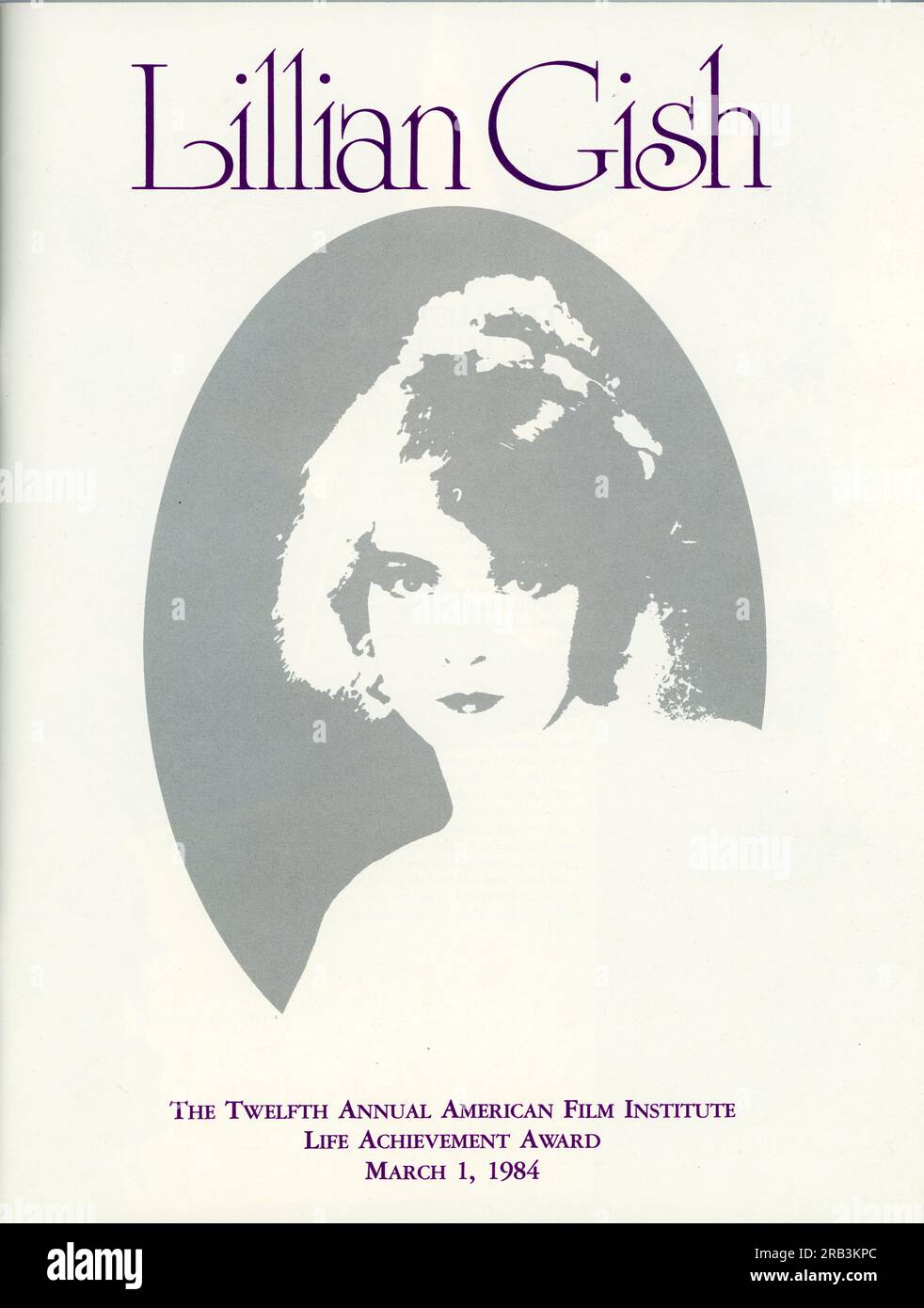 Inside Title Page For Brochure For Lillian Gish The Twelfth Annual