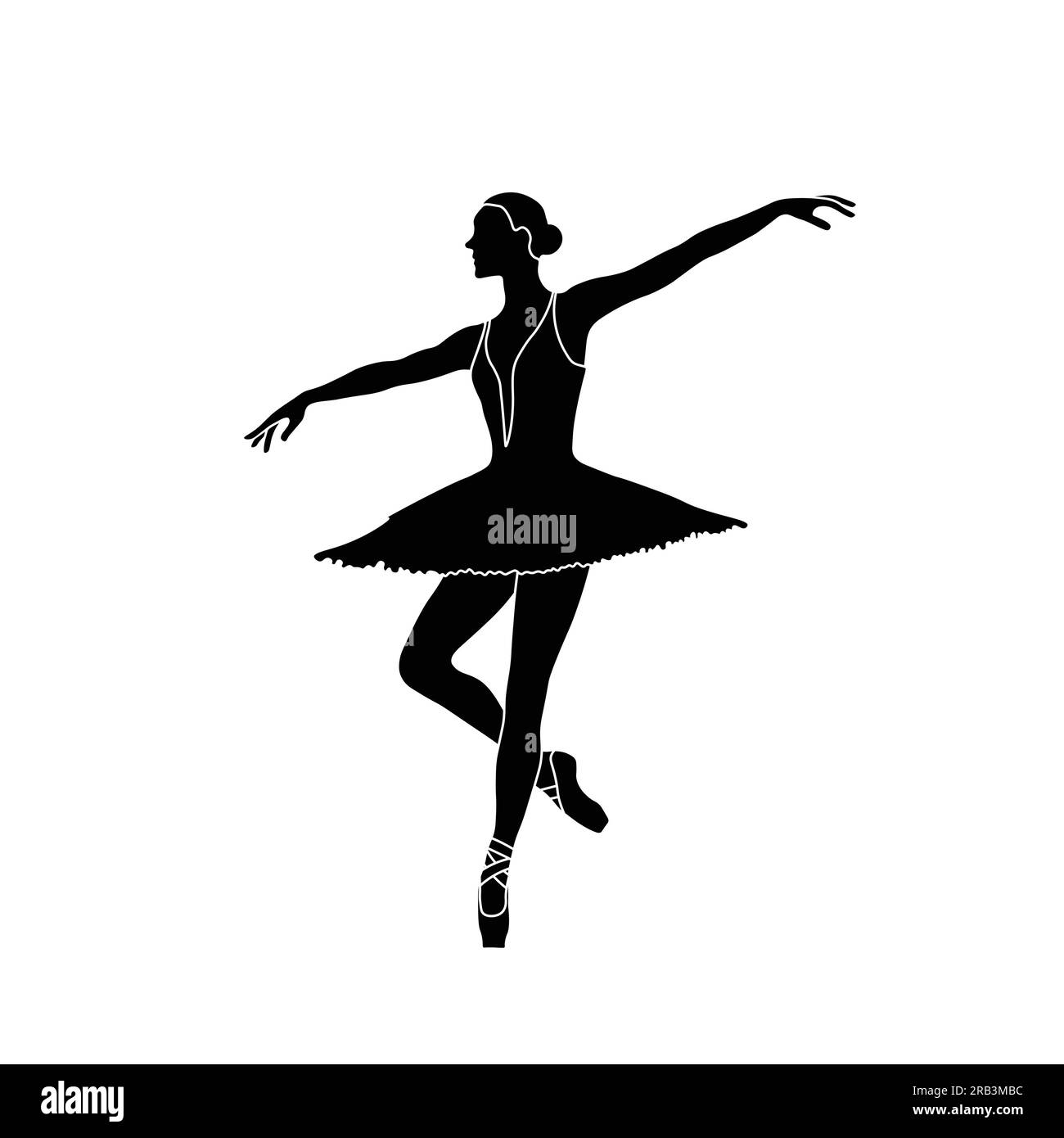 Ballerina silhouette flat vector on white background. Collection of ...