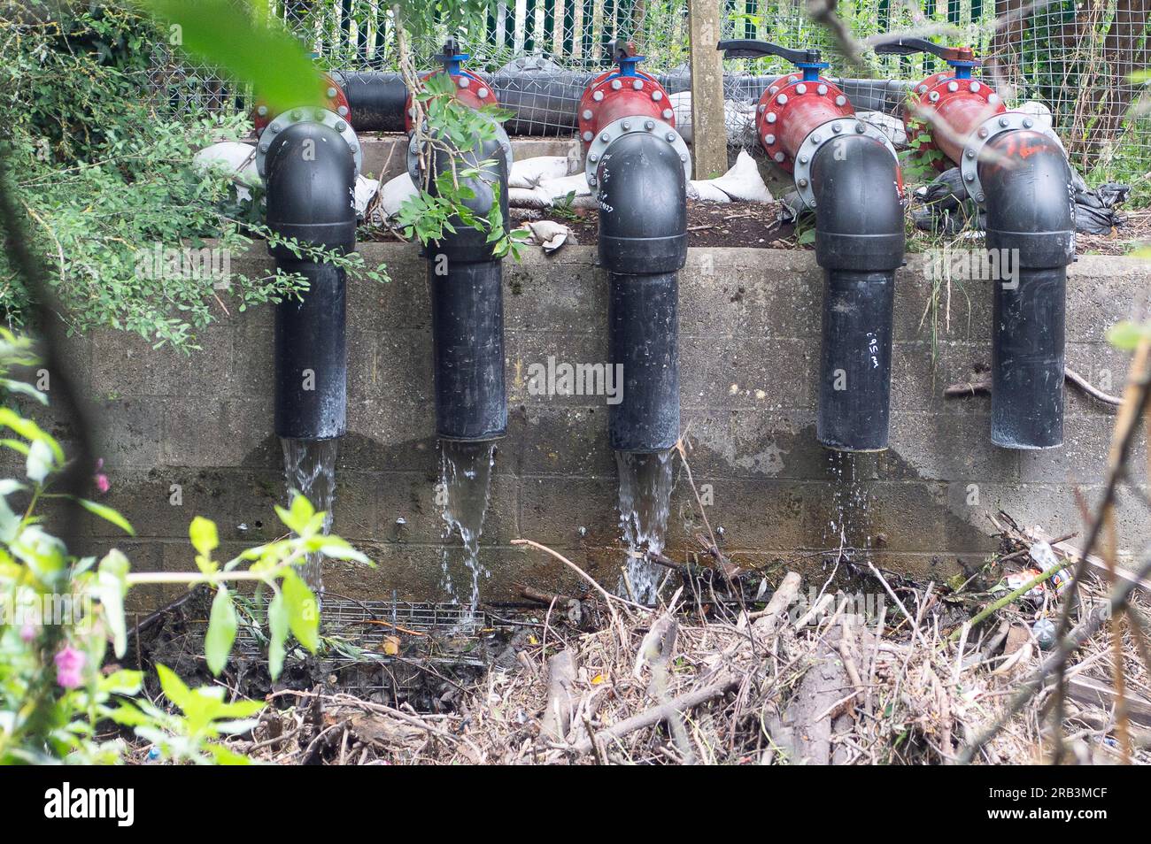 Ruislip. UK. 6th July, 2023. HS2 have installed pipework along the ...