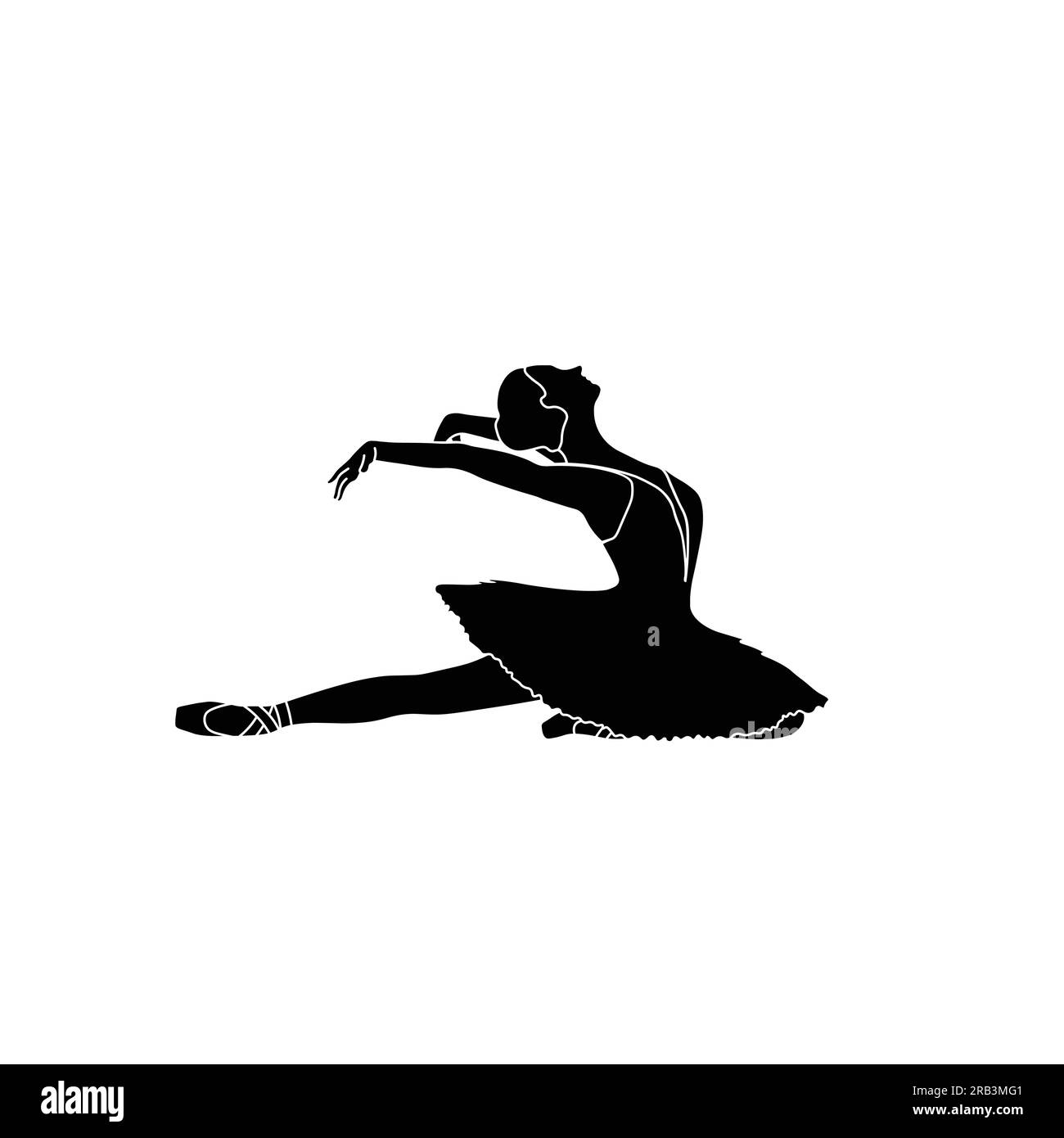 Ballerina silhouette flat vector on white background. Collection of ...