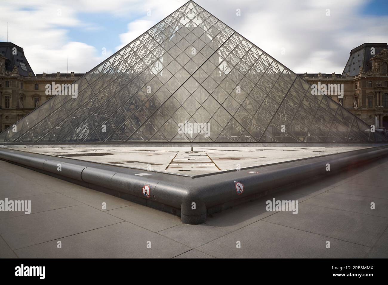 Glass pyramid building at the Louvre museum in city centre of Paris ...