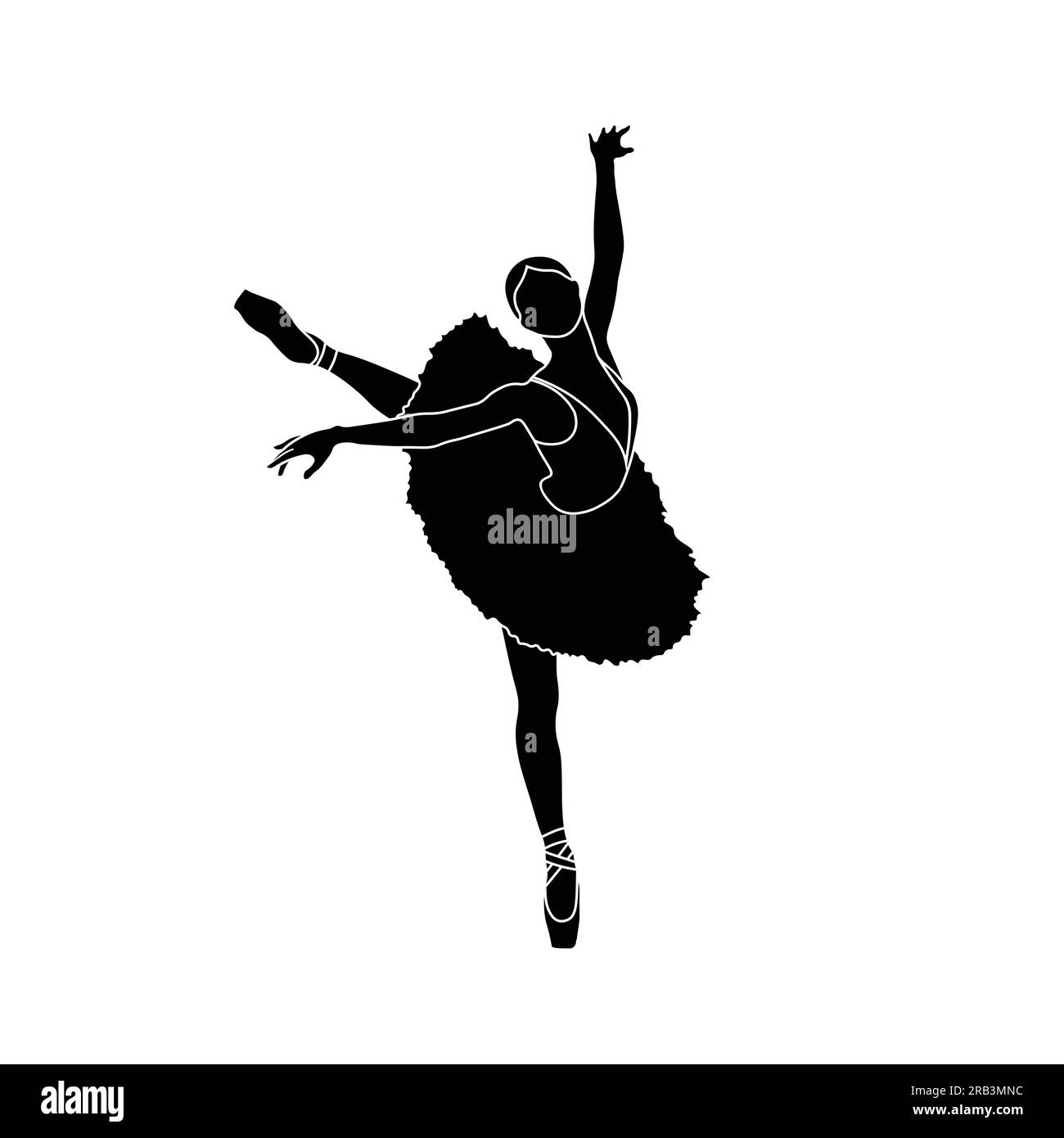Ballerina silhouette flat vector on white background. Collection of ...