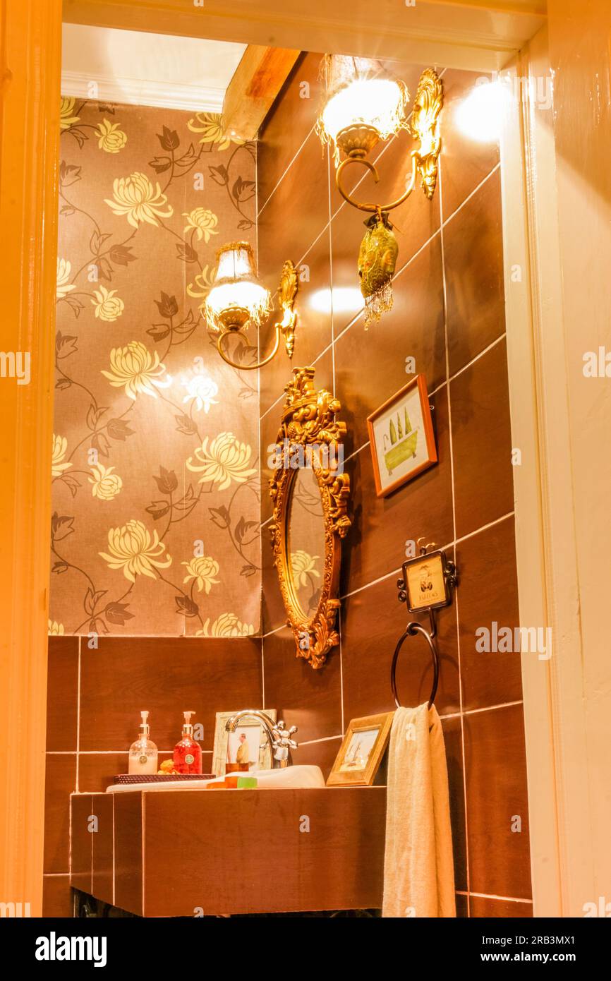 Bathtub bathroom indoors interiors Stock Photo - Alamy