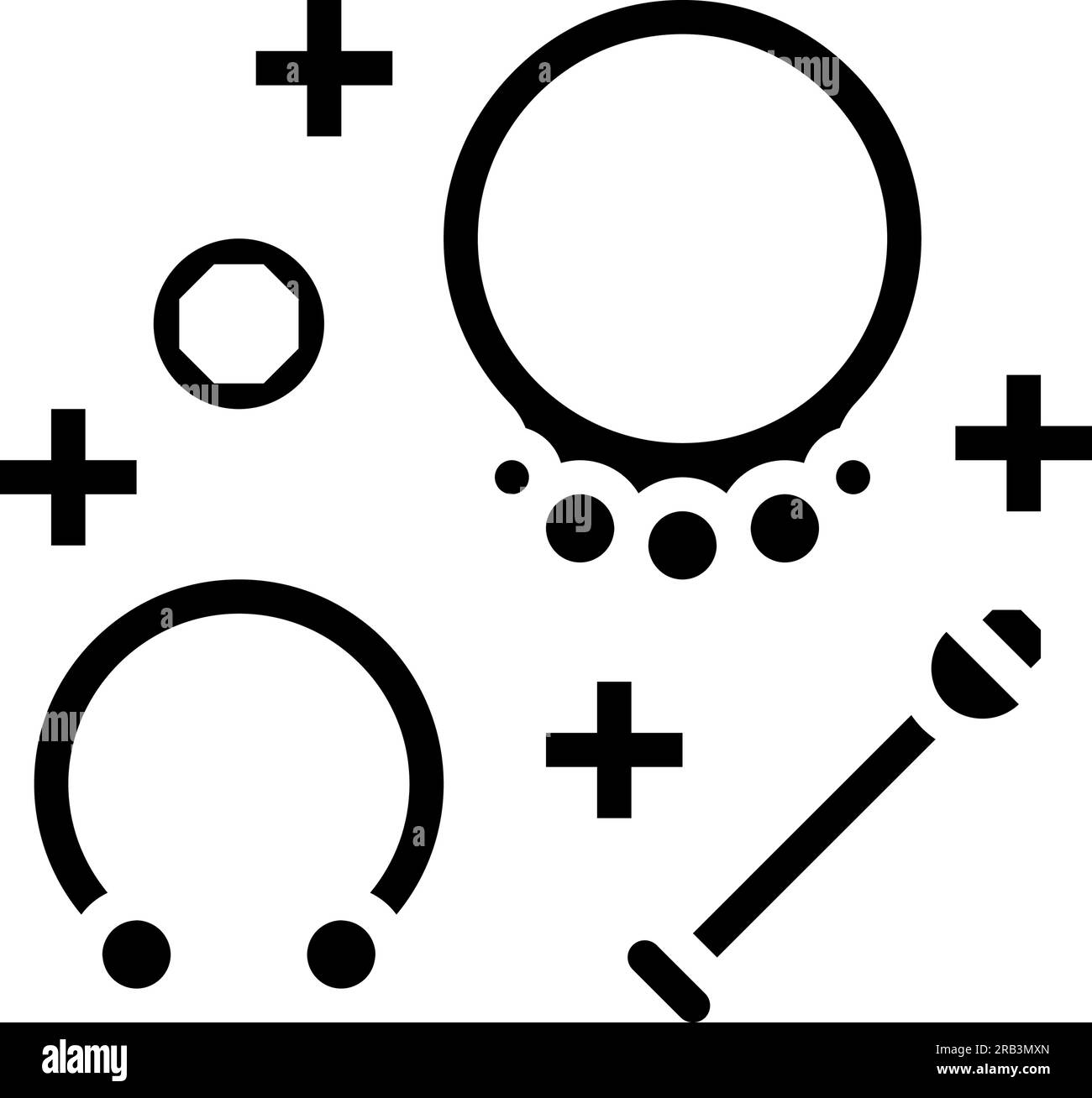 Ring Piercing Glyph Icon Vector Illustration Stock Vector Image And Art