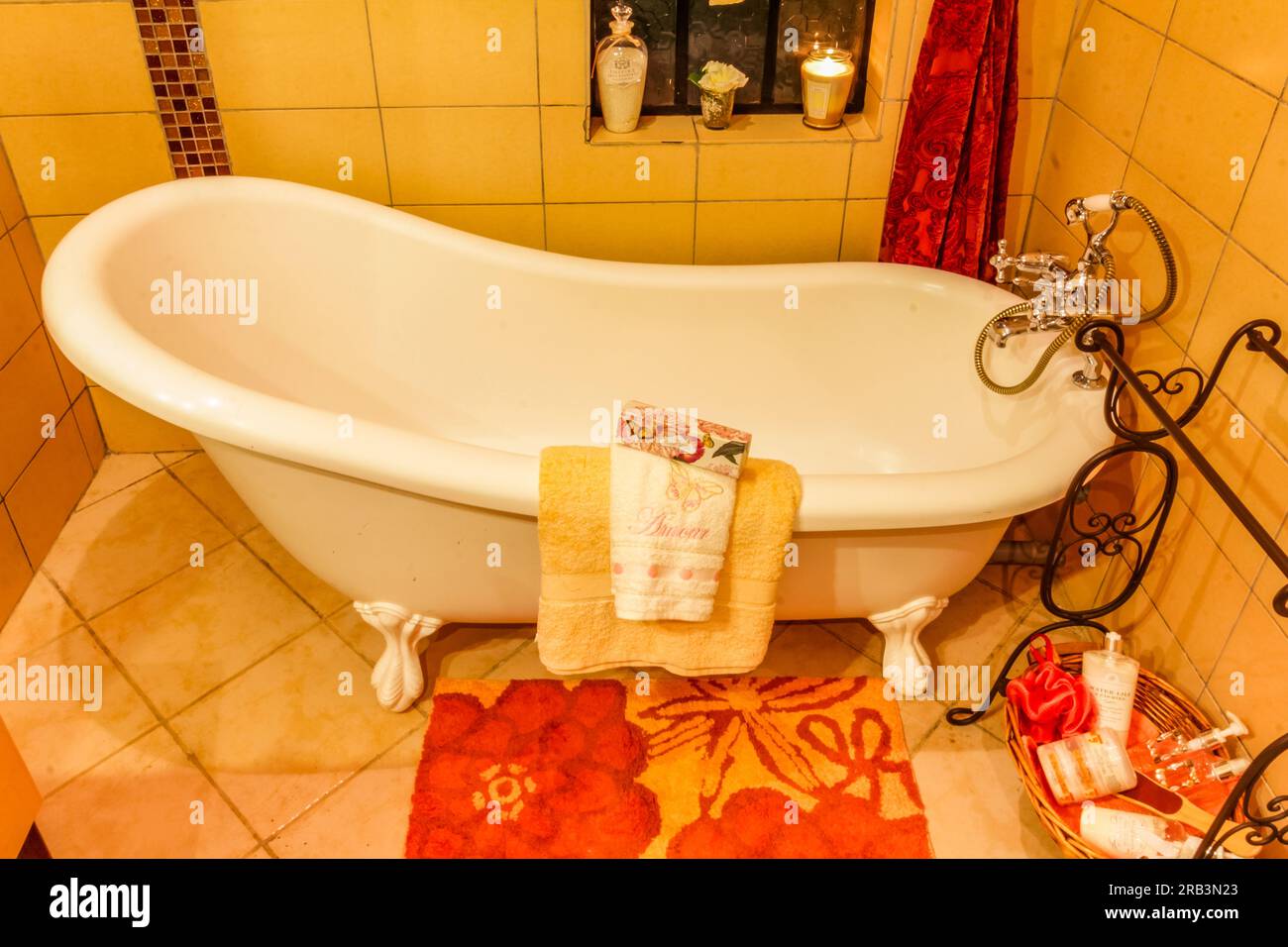 Bathtub bathroom indoors interiors Stock Photo - Alamy