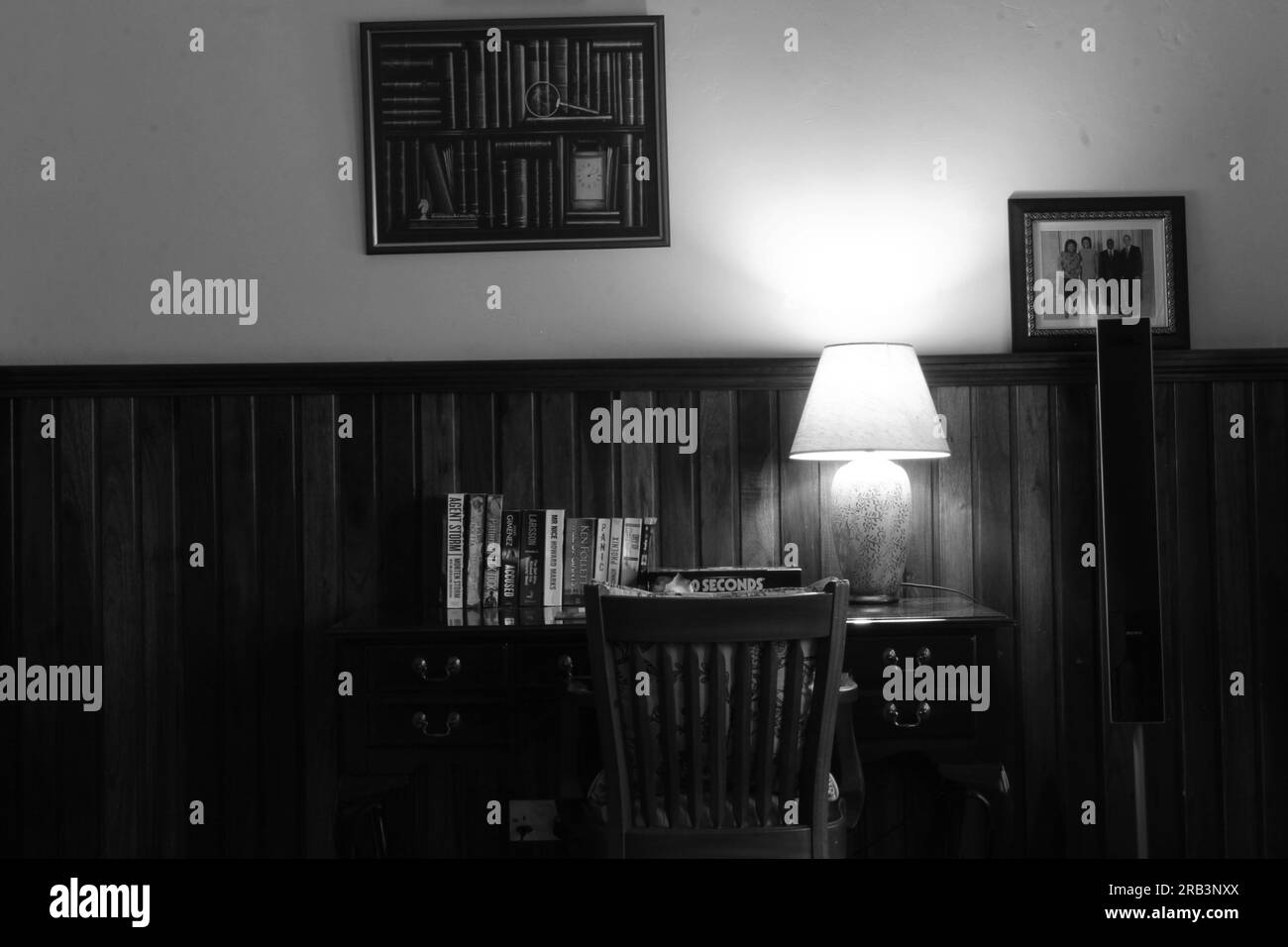 Black white study room Stock Photo - Alamy